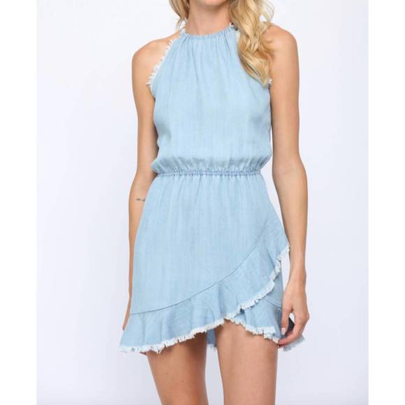 Fate By Lfd | Dresses | New Fate By Lfd Lania Frayed Dress In Denim ...